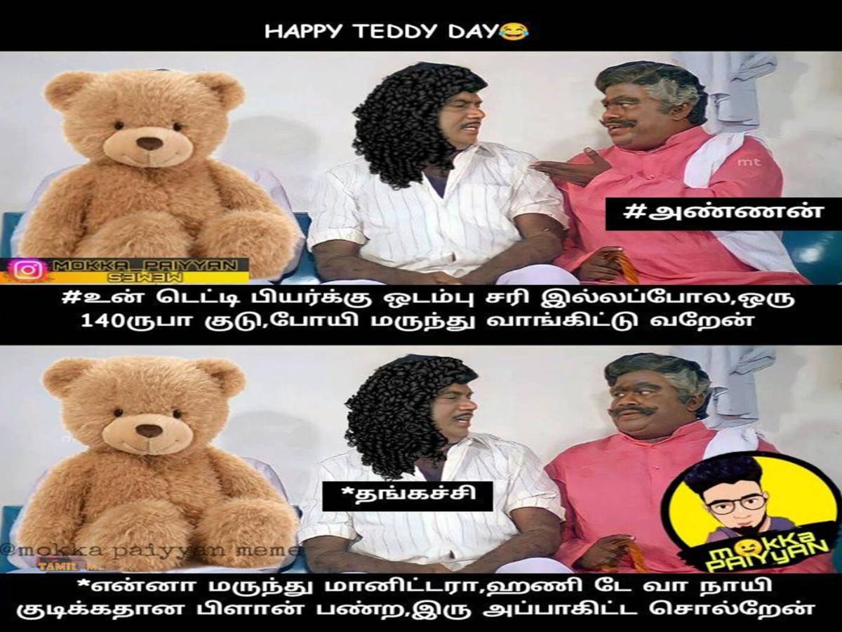 Happy Teddy day.. போய் ஸ்னாக்ஸ் எடுத்து வா.. டேய் டேய் இருடா கொண்டாரேன் ...